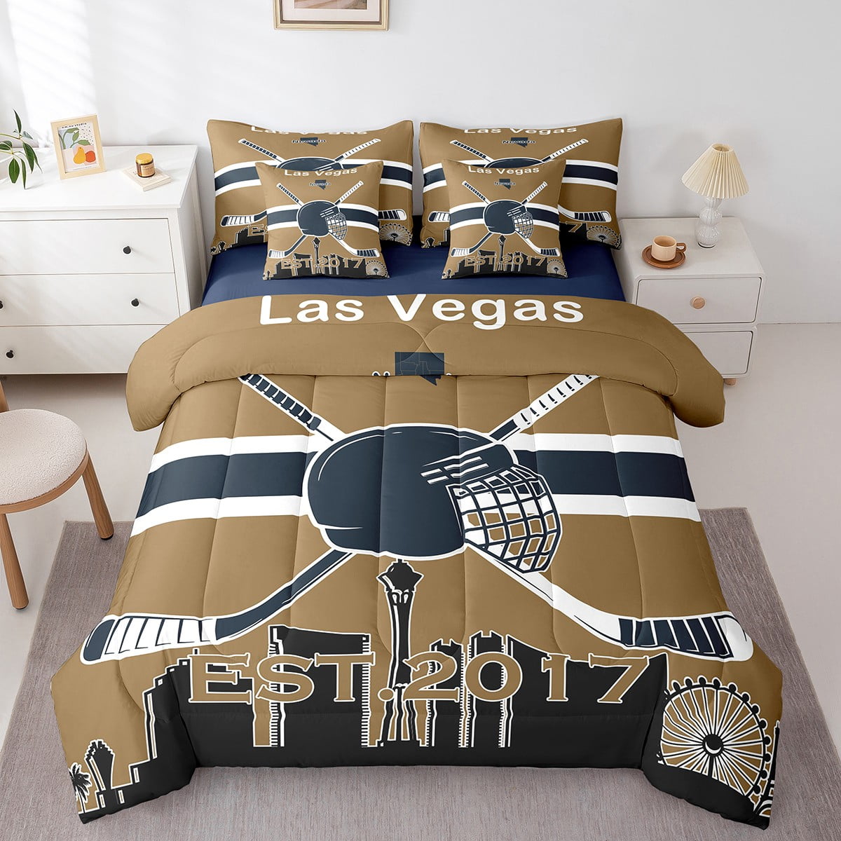 Click here for Yst Hockey Bedding 7pcs Queen Size Comforter Sets... prices