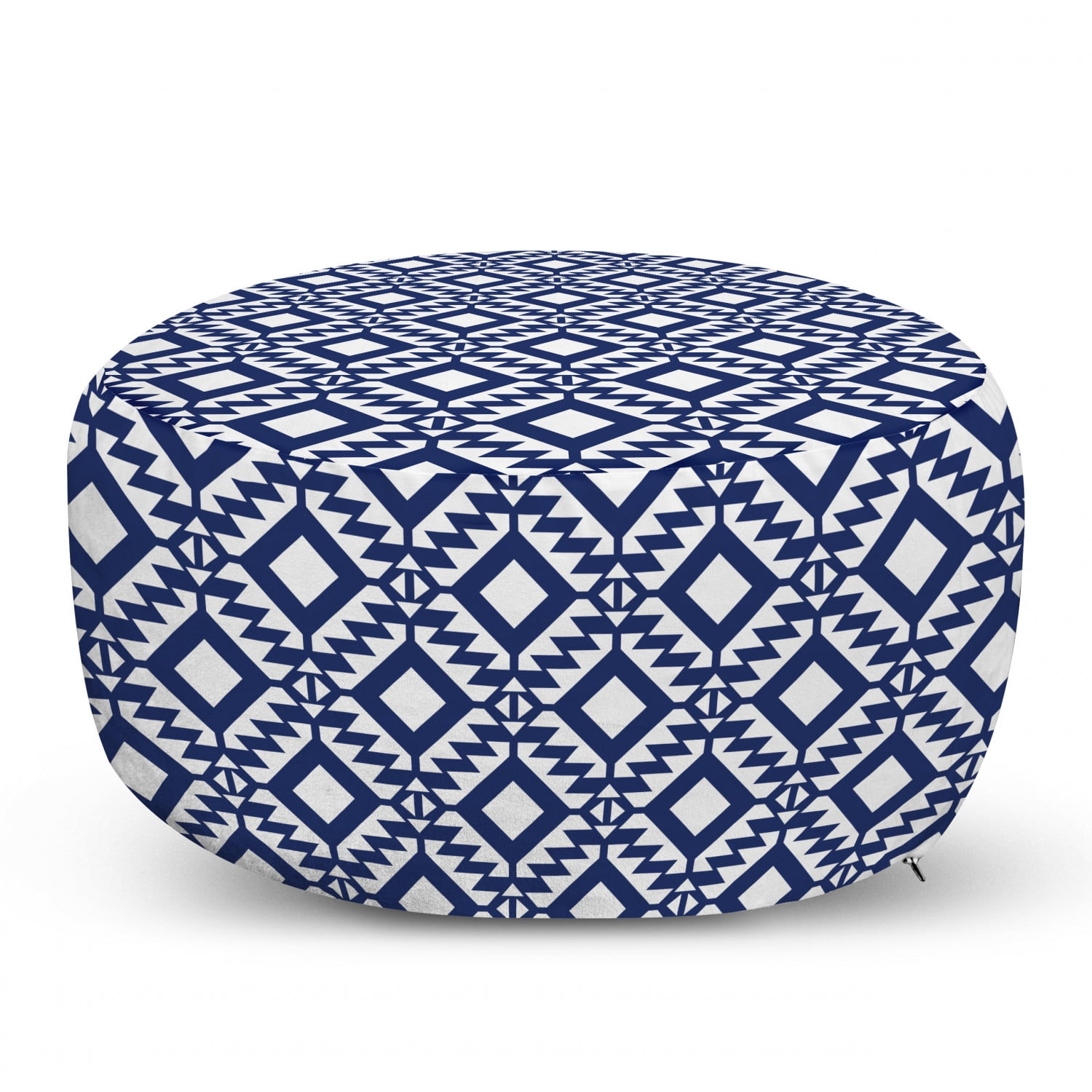 Boho Pouf Cover with Zipper, Tribal Geometric Aztec Culture Motif of ...