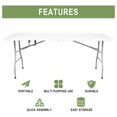 6FT Plastic Folding Table, Portable Picnic Table Outdoor, for Camping ...