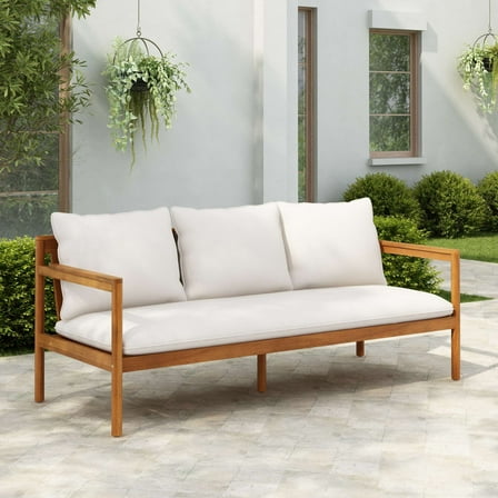 Christopher Knight Home Outdoor Acacia Wood 3-Seater Sofa with Woven ...
