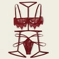 Limnan Womens Sexy Lingerie Underwear G String 3pc Sexy Embroidery Sleepwear Lace Thong Lingerie