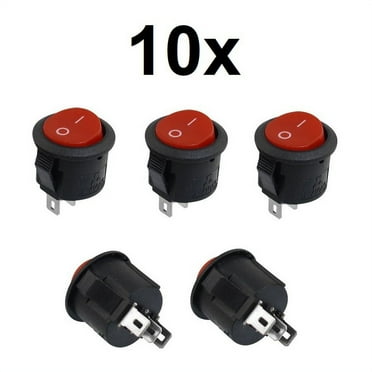 Small Circle Rocker Switch Round ON/OFF AC 125V/250V Car/Truck DC 12V ...