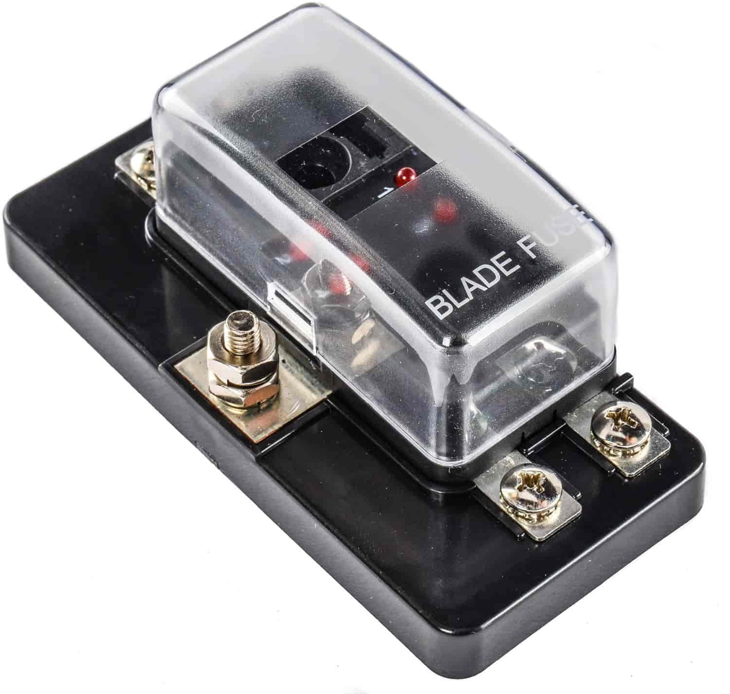 JEGS 10434 Standard Fuse Block 4-Pole LED Indicators 30 amp Circuit 100 ...