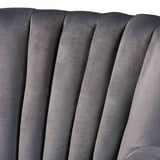 Baxton Studio Relena Wingback Chair, Gray - Walmart.com