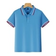 Ceisia Boys Contrast Striped Cuff Collar Short Sleeve Solid Polo Shirt ...