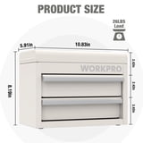 WORKPRO Mini Metal Tool Box with 2 Drawers and Top Storage, Small Tool ...