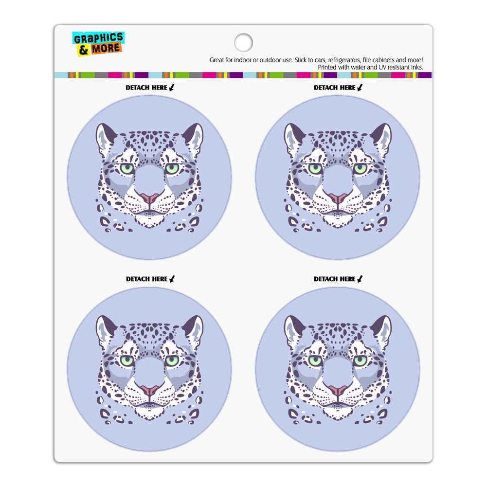 Spotted Snow Leopard Face Refrigerator Fridge Locker Vinyl Circle ...