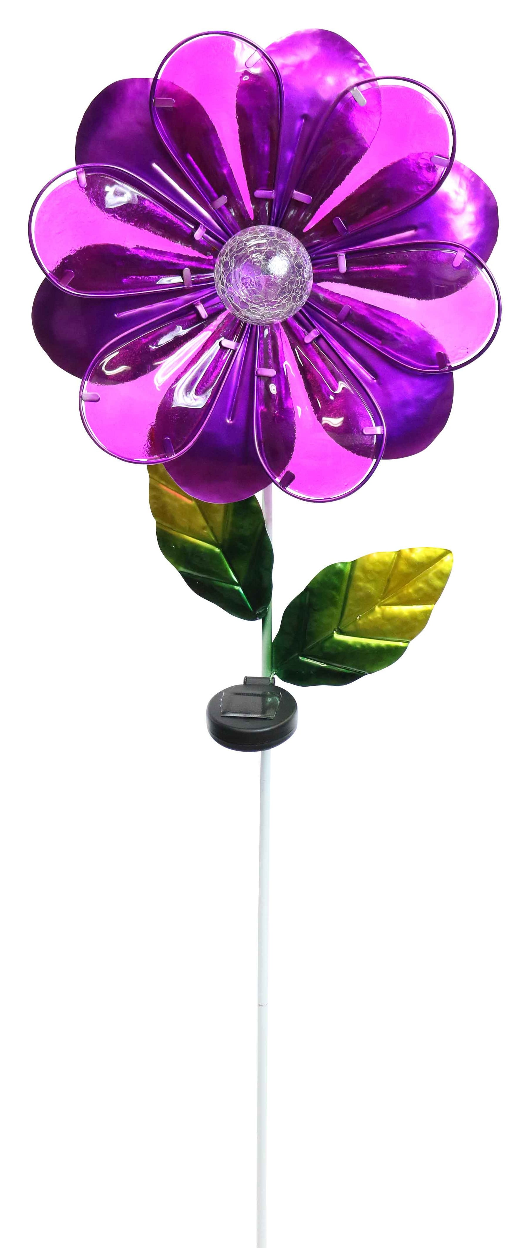Solar Purple Flower Garden Stake - Walmart.com