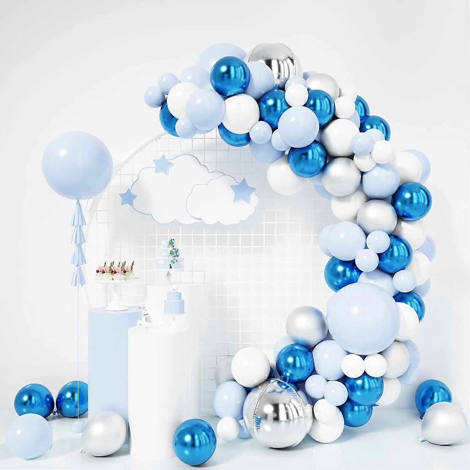 Kit de arco de guirnalda de globos azules de 147 piezas, globos de ...