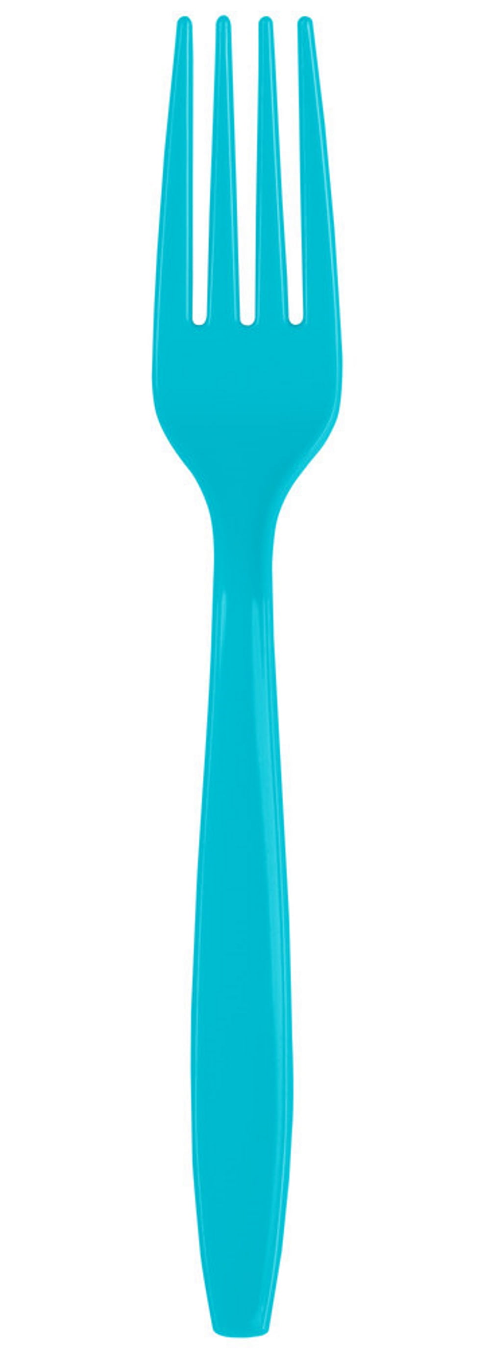 Premium 24 Count Plastic Forks - Bermuda Blue - Walmart.com