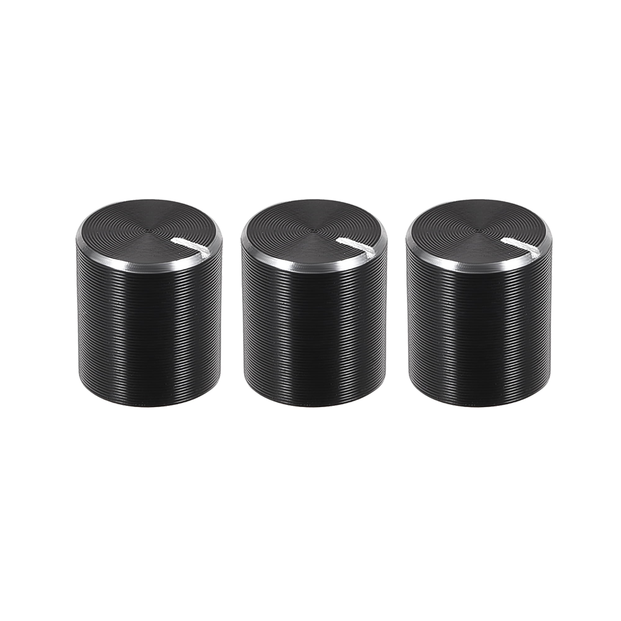 3 pcs Potentiometer Knob Knurled Shaft Black Aluminum 6mm Shaft Dia ...