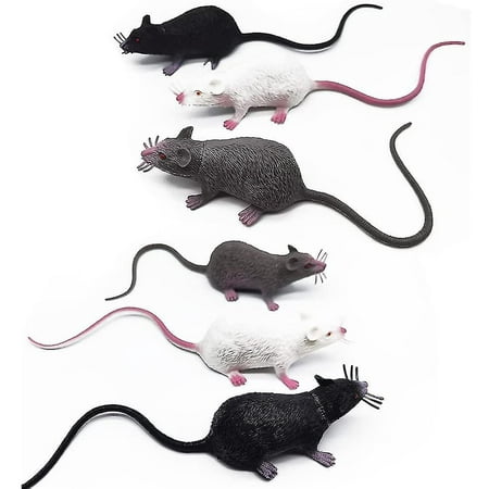 Set Of 6 Realistic Rat Toy, Plastic Fake Rat Model Toy, Entertainment ...