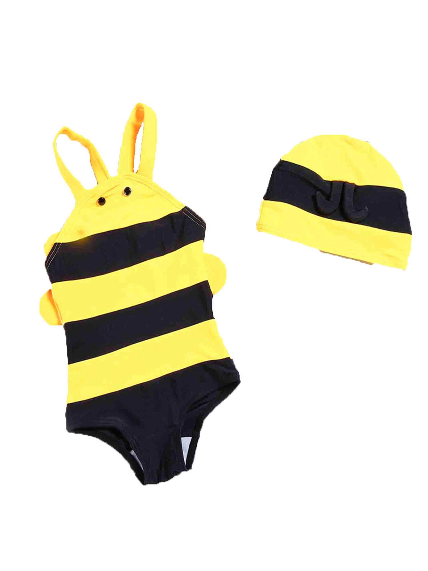 StylesILove Baby Unisex Bumble Bee Costume Swimsuit and Hat (4T, Yellow ...