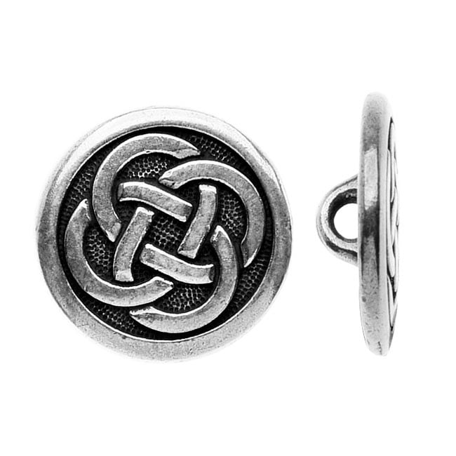 Celtic Collection, Celtic Knot Button 16mm, 1 Piece, Antiqued Silver ...