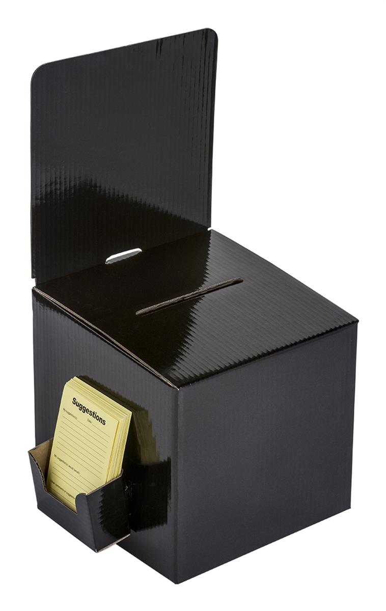 Displays2go BROWCBBBK Set of 4, Folding Ballot Box with Side Pocket ...