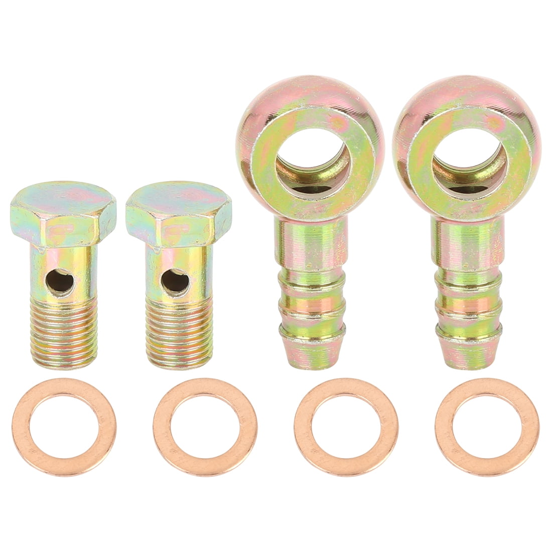 2 Sets 10mm Banjo Hose Barb Bolt Fittings Banjo Bolt Washer for Motorcycle Car - Walmart.com ...