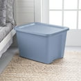 Sterilite 18 Gallon Tote Box, Washed Blue, Lightweight Plastic, Ideal ...