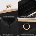 Large Women's Kiss Lock Bag PU Medium Top Handle Handbags Kiss Clasp ...