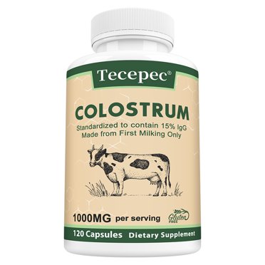 Colostrum Supplement 120 Capsules, 1,000mg per Serving (Bovine ...