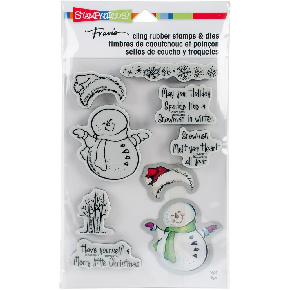 Stampendous Cling Stamp & Die Set -Smiling Snowman - Walmart.com ...