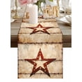 Burlap Table Runner 36 Inches Long, Vintage Red Western Star Non-Slip ...