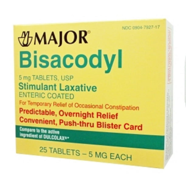 Major Bisacodyl Stimulate Laxative Overnight Relief Tablets, Orange, 5 ...