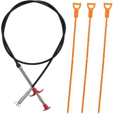 6 Packs Snake Hair Drain Clog Remover Drain Auger Cleaning Tool Sewer ...