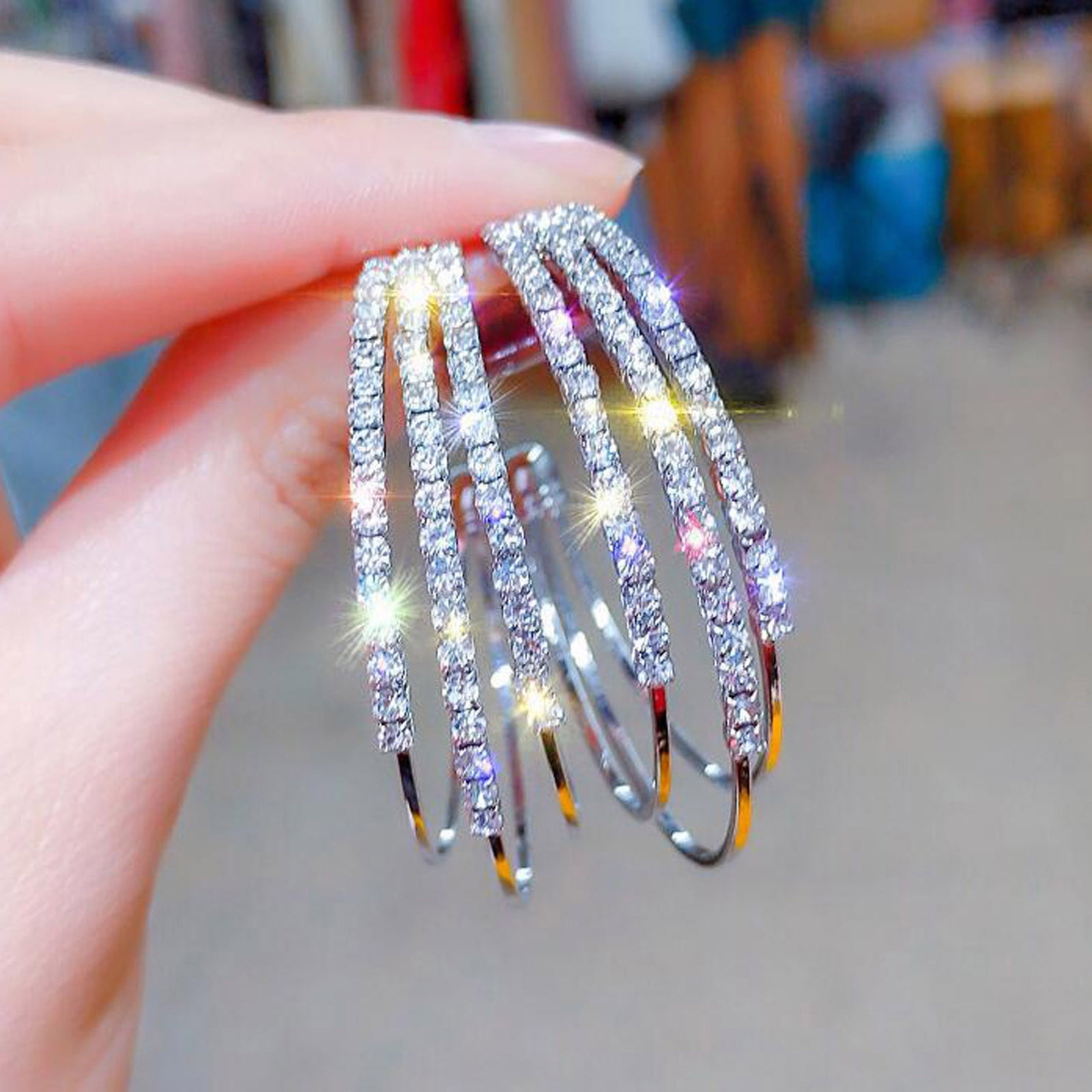 Click here for Hoarboeg Earring For Women Exaggerated Diamond C-S... prices