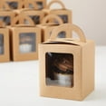 "Juvale 50-Pack Single Cupcake Boxes, Kraft Paper with Inserts, Window, 3.7""x4.2""x3.7 ...