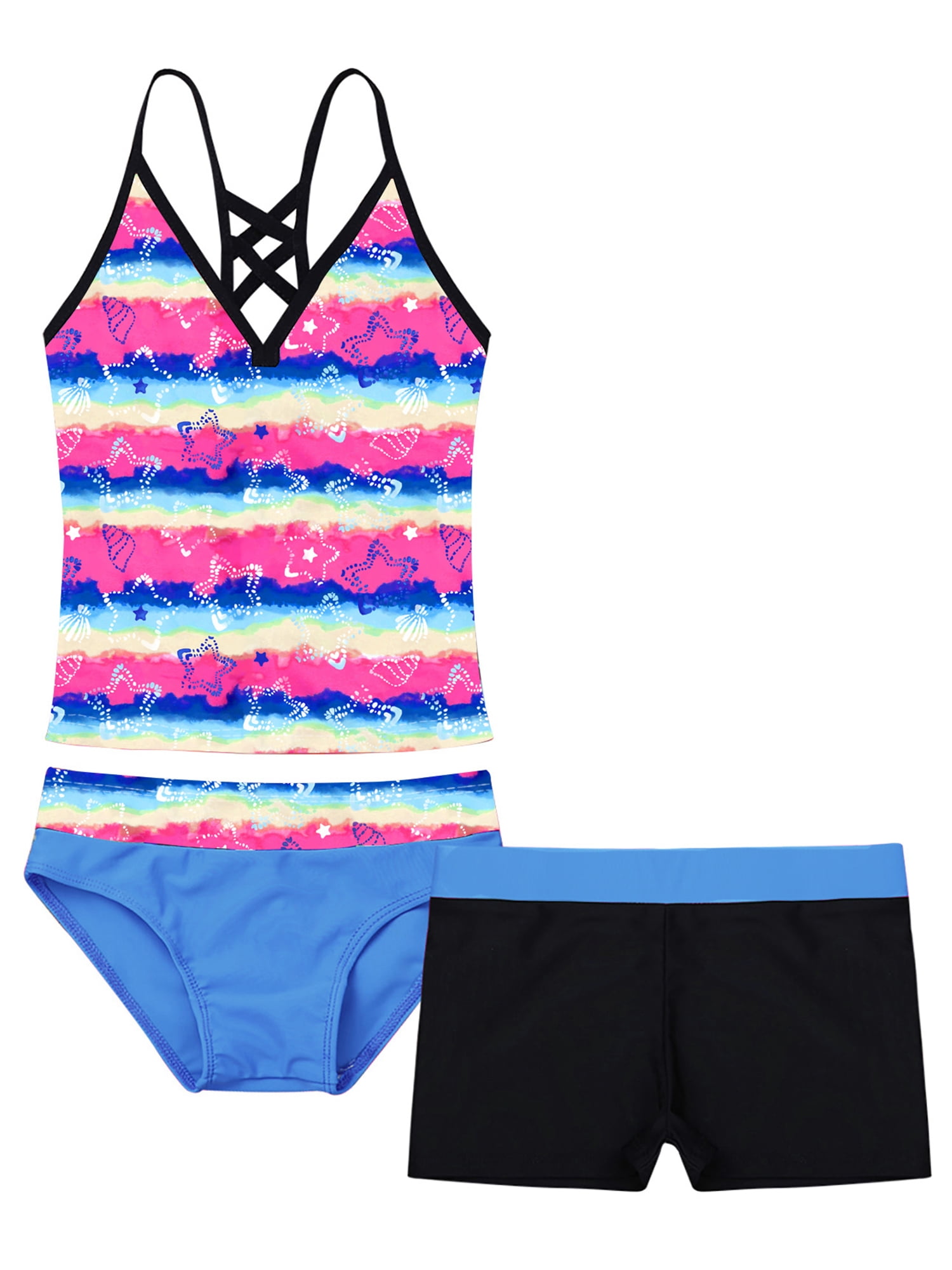 iiniim Kids Girls 3Pcs Bathing Suit Beach Swimwear Hawaiian Swimsuit ...