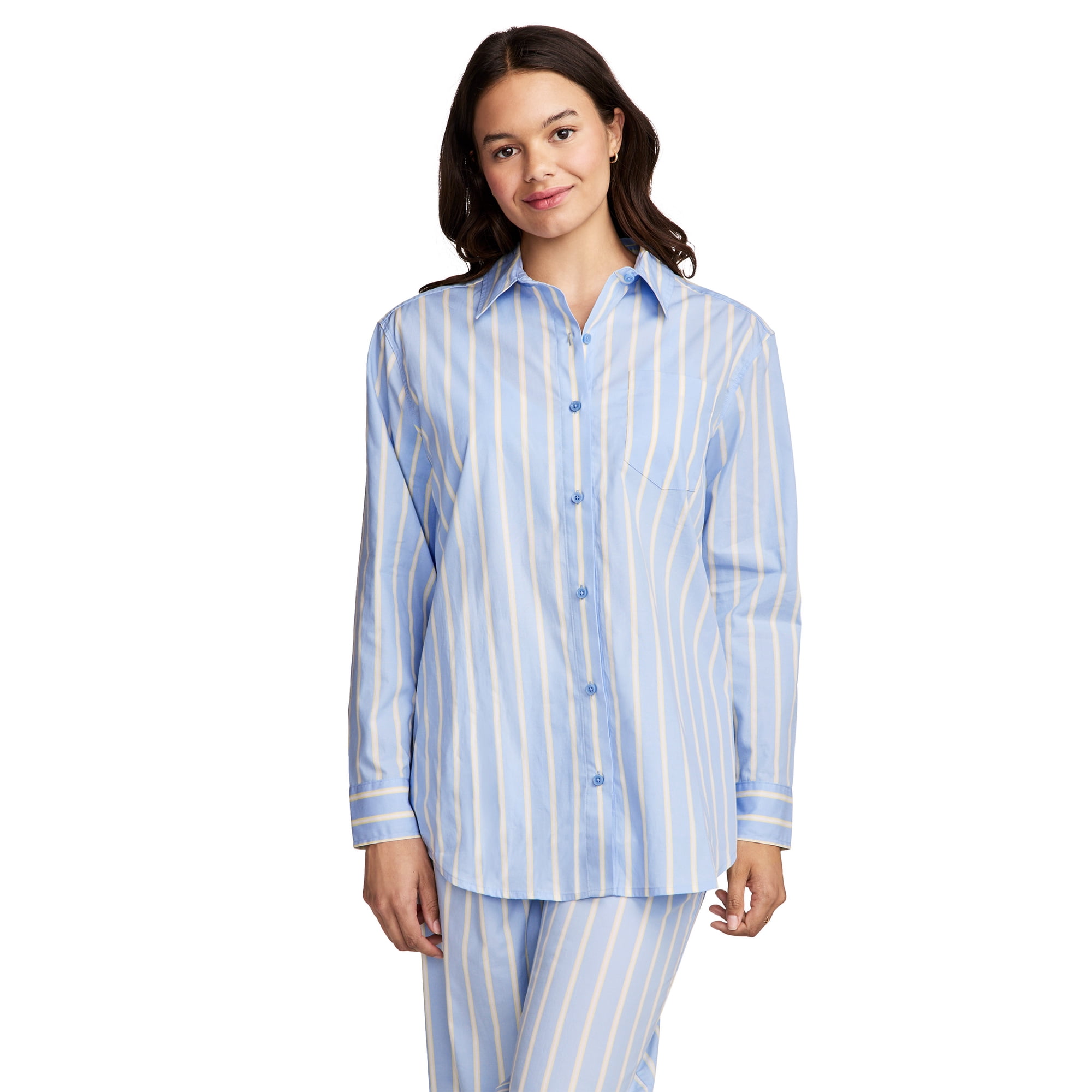 Click here for Jockey Womens Cotton Poplin Long Sleeve Button Up prices