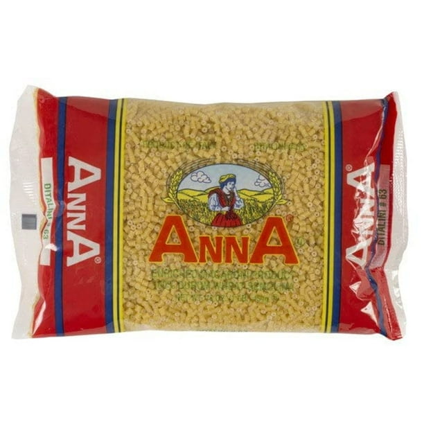 Anna - Italian Ditalini Pastina #63, (4)- 16 oz. Pkgs. - Walmart.com