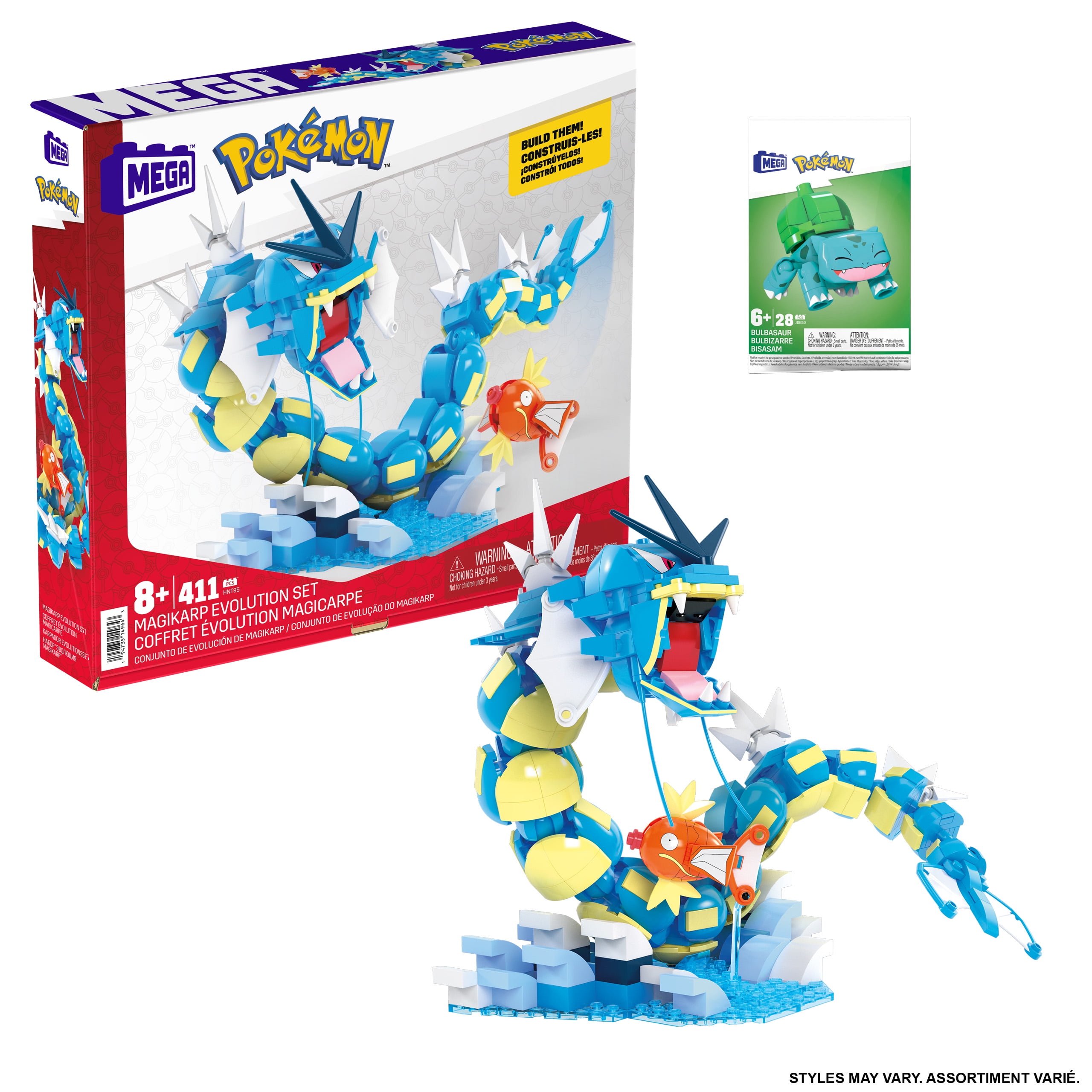 MEGA Pokémon Bundle - Magikarp Evolution Building Kit (411 Pieces) and ...