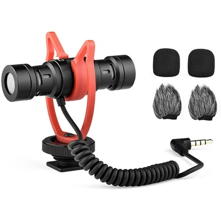 Dual Capsule Microphone Camera-Mount Mic Mini Camera Microphone Plug ...
