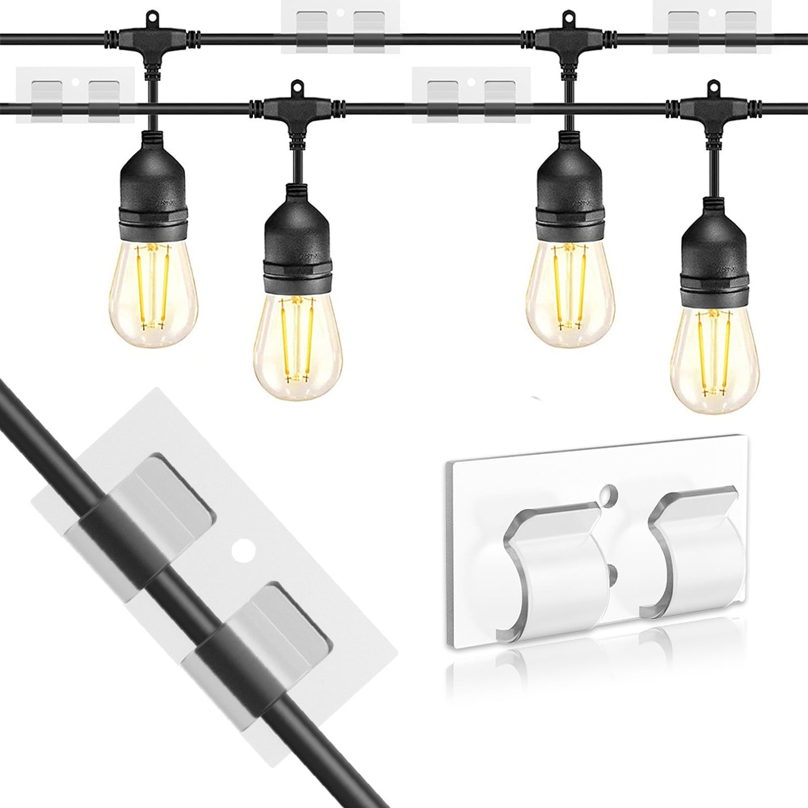 Washranp Adhesive Cable Clips,Easy Install Outdoor Light Clips for Wall ...