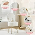 Vanity Chair, Vanity Stool with Storage and Folding Back,Round Ottoman ...