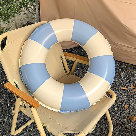 Inflatable Swimming Ring Pool Floaties Vintage Striped Adult Water ...