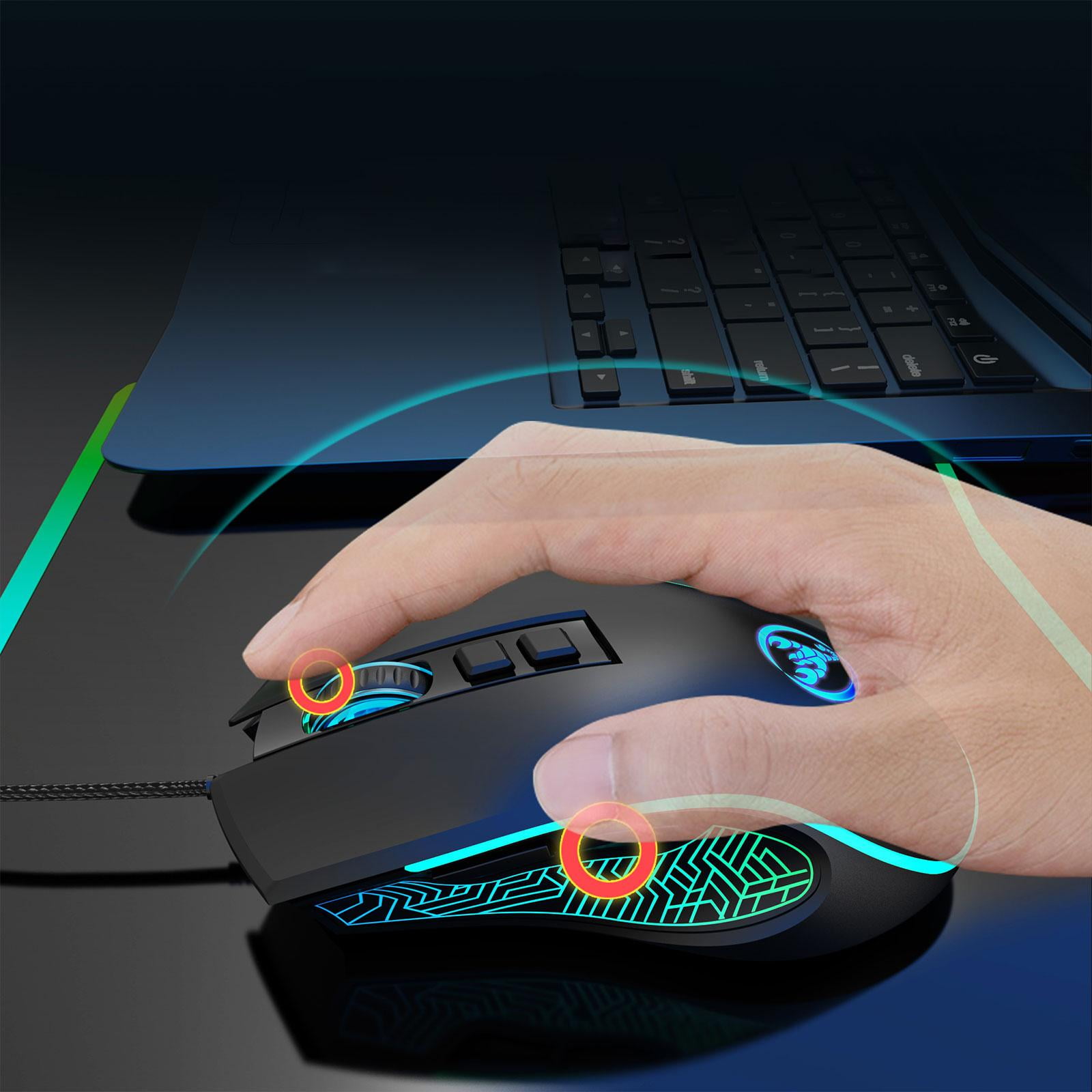 Computer USB Mouse RGB with 7 Buttons Gaming Mouse Portable Optical ...