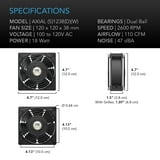 AC Infinity Muffin Fan 120mm x 38mm High Speed 115V 120V AC for ...