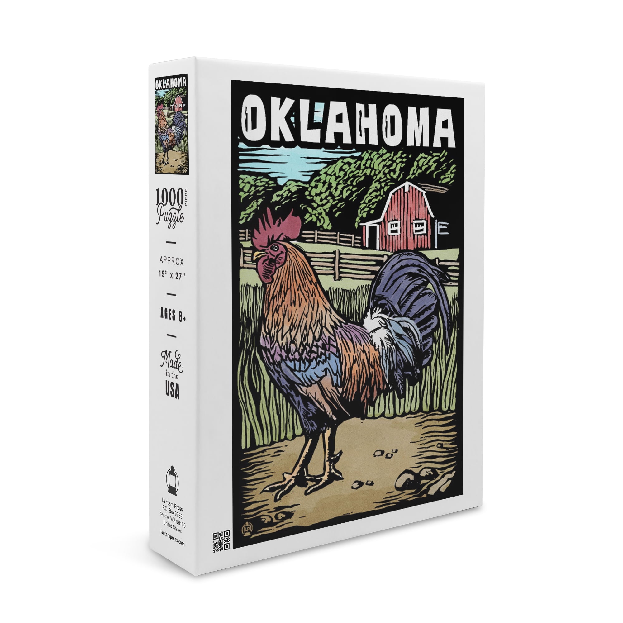 Oklahoma, Scratchboard, Rooster (1000 Piece Puzzle, Size 19x27 ...