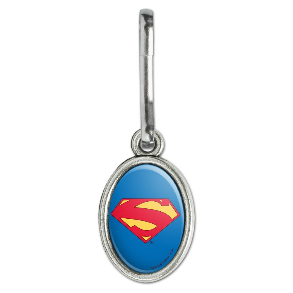 Superman New 52 Shield Logo Antiqued Oval Charm Clothes Purse Suitcase ...
