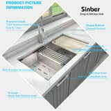 Sinber 32" x 19" x 10" Undermount Single Bowl Workstation Kitchen Sink ...