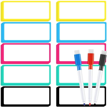 40 Pieces Dry Erase Labels Blank Name Tags Plates Flexible Adhesive ...
