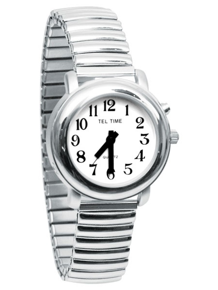 Ladies One Button Talking Watch- Chrome Expansion - Walmart.com