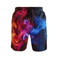 Blue and Red Flame Mixture Men's Swim Trunks Beach Shorts Bathing ...