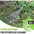 16" Hand Rake, Heavy Duty Stainless Steel Garden Rake with Soft Handle ...