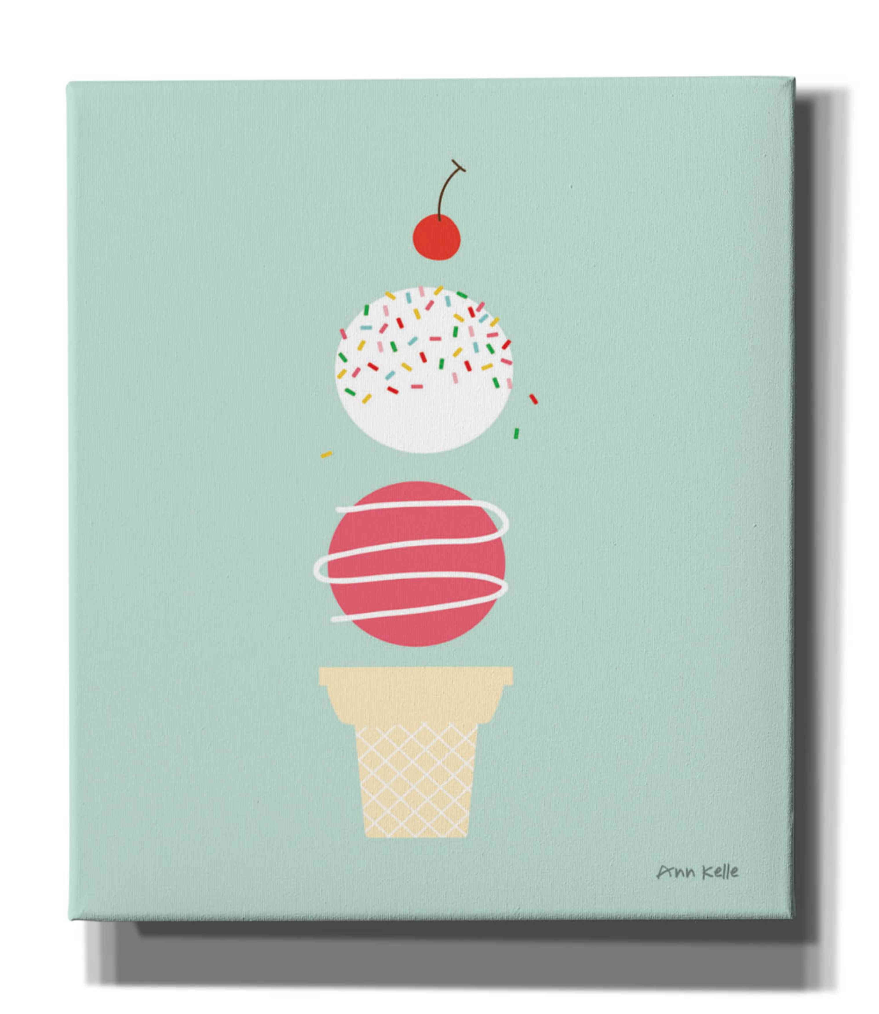 Epic Graffiti 'Ice Cream and Cherry I' by Ann Kelle Designs, Canvas ...