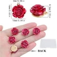 a Box with 20 Pieces Resin Red Rose Charms Alloy Lovely Roseflower ...