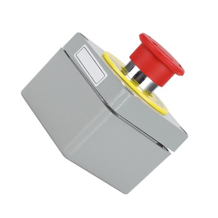 Switch Box, Red Sign Emergency Stop Push Button Switch IP66 Waterproof Aluminum Push Button ...