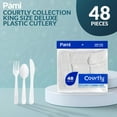 PAMI Plastic Cutlery Set, 48 Count - Heavy-Duty Disposable Plastic ...